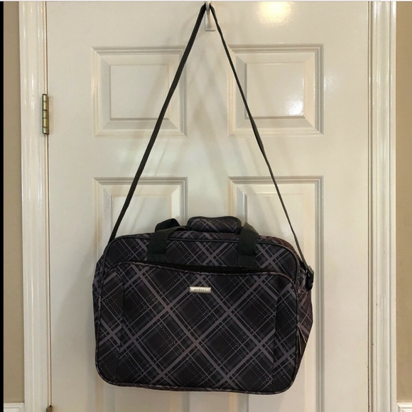 Embark | Bags | Embark Black Lavender Plaid Travel Business Laptop ...